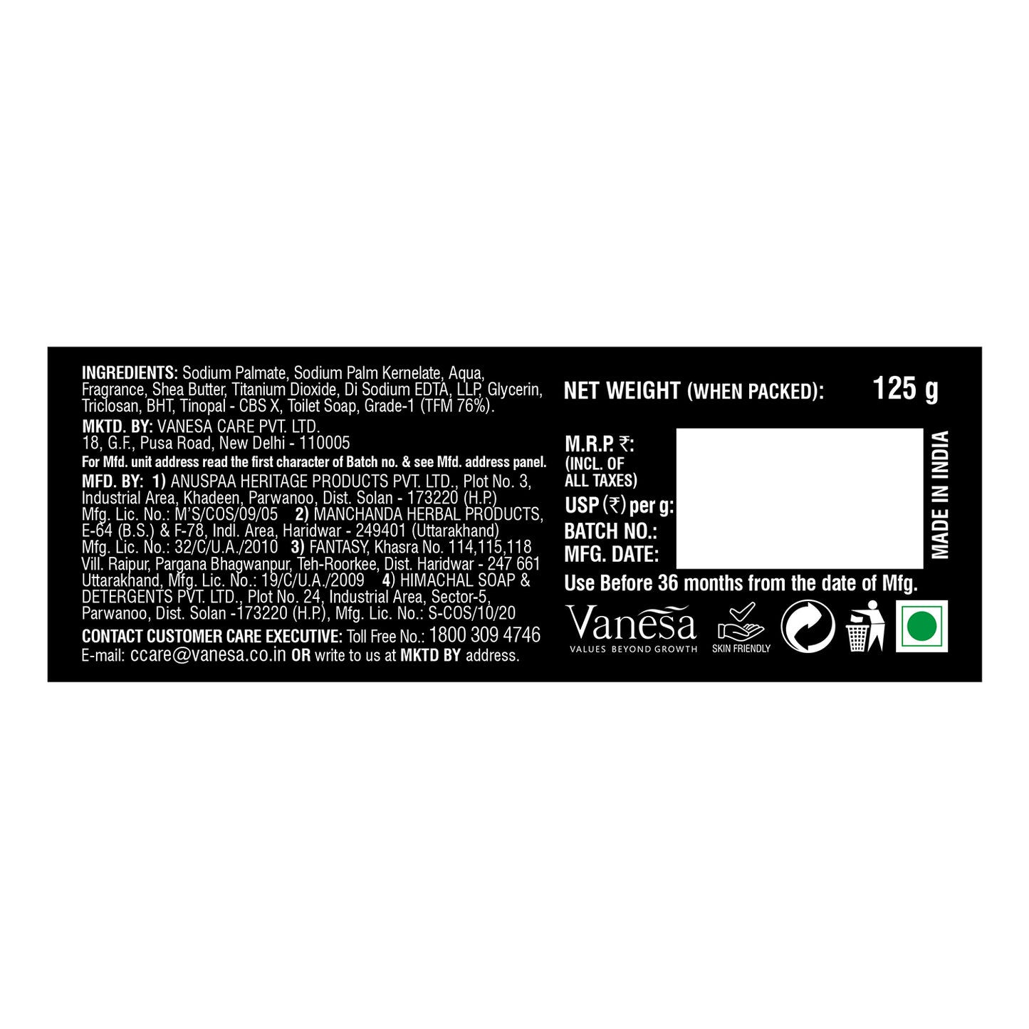 Pack of 12 Black Code Cologne Soap 125g – Denverformen