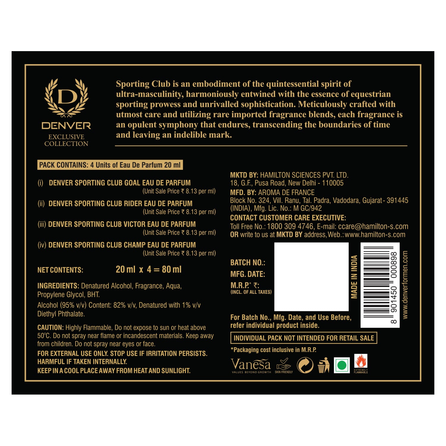 DENVER Sporting Club Luxury Gift Set -4x20 ml – Denverformen